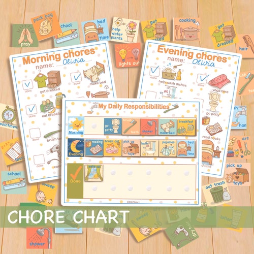 Chore Chart for Kids Daily Rhythm Printable Kids Routine - Etsy