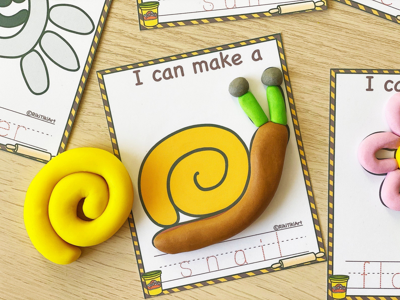 Nature Play Doh Mats Visual Cards Fine Motor Skills Activity - Etsy