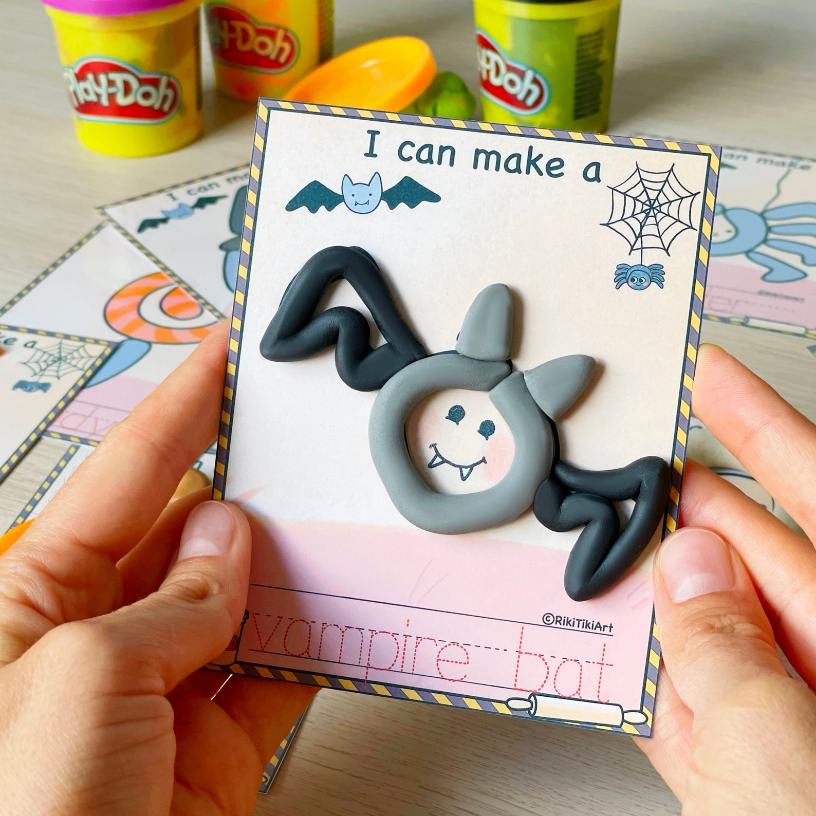 Halloween Play Dough Mats Visual Cards Printable Halloween | Etsy