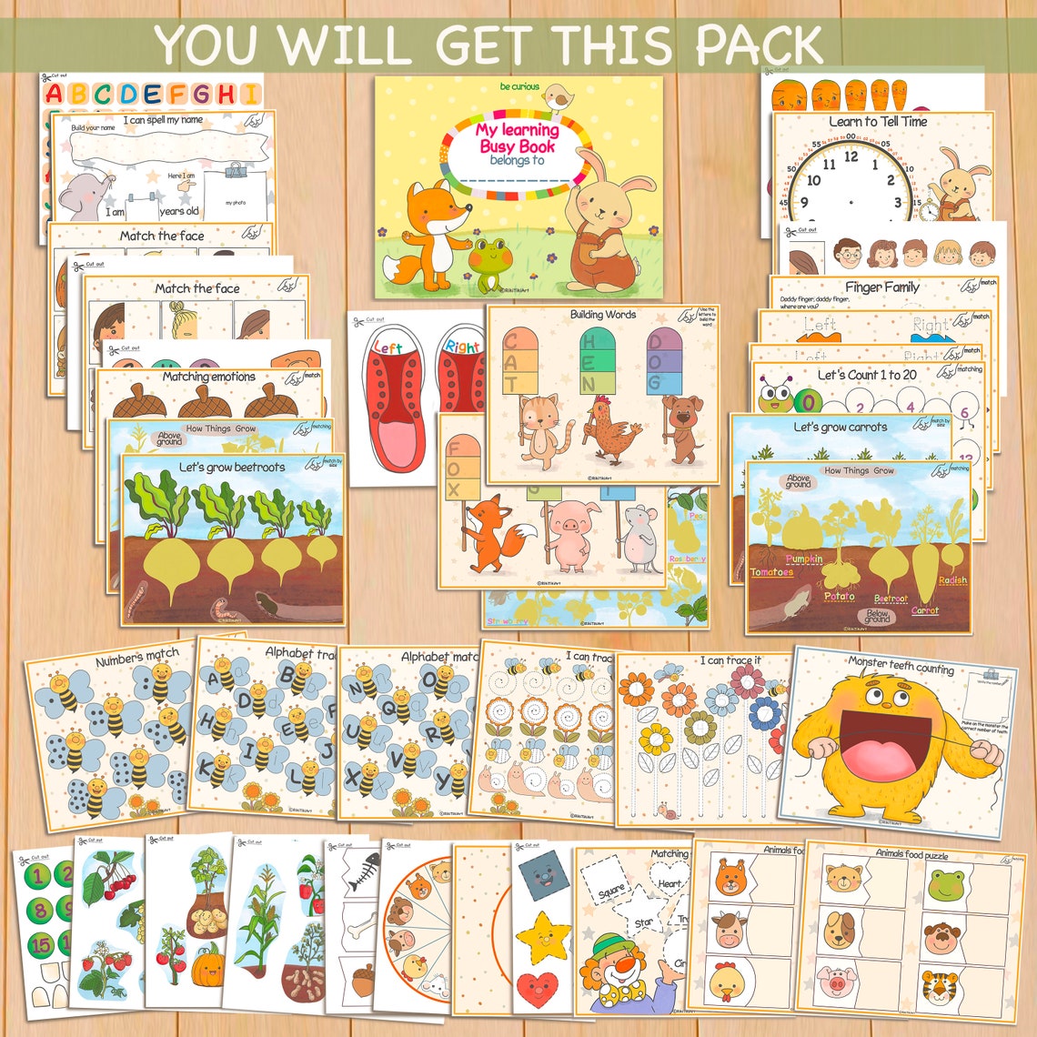 Preschool Learning Binder Toddler Busy Book Printable Quiet - Etsy