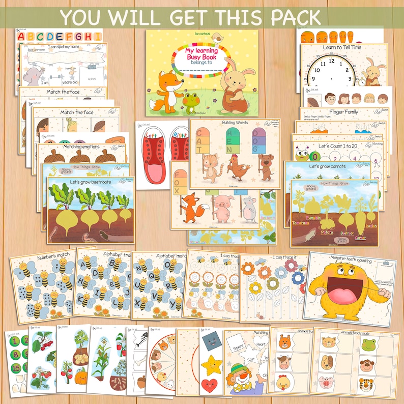 Preschool Learning Binder Toddler Busy Book Printable Quiet - Etsy