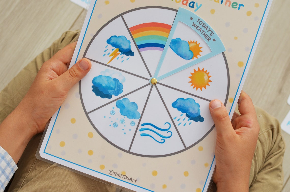 Weather wheel printable toddler activities Homeschool | Etsy