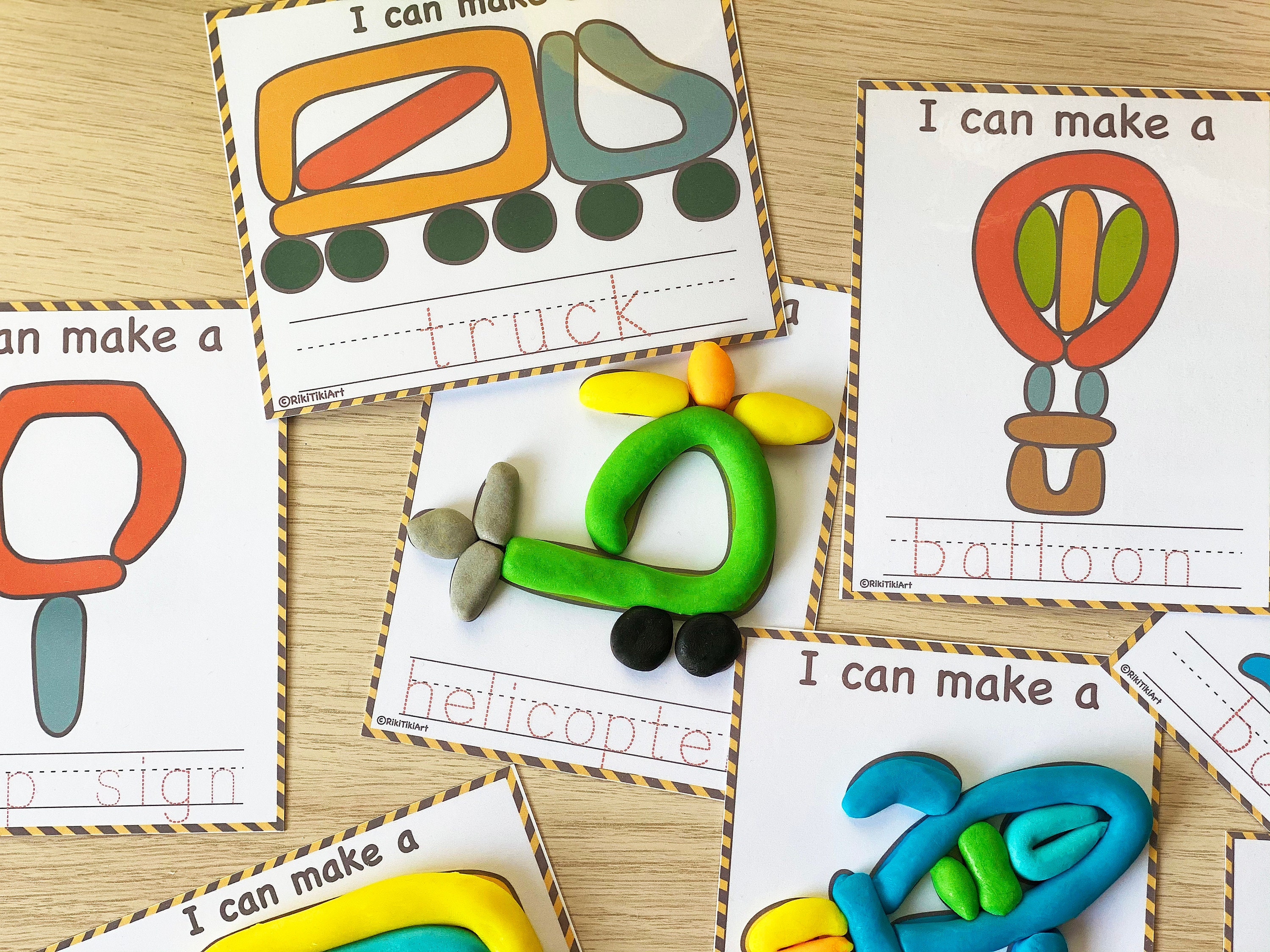 Play Doh Mats Transport Visual Cards, Printable Play Dough Toddler ...