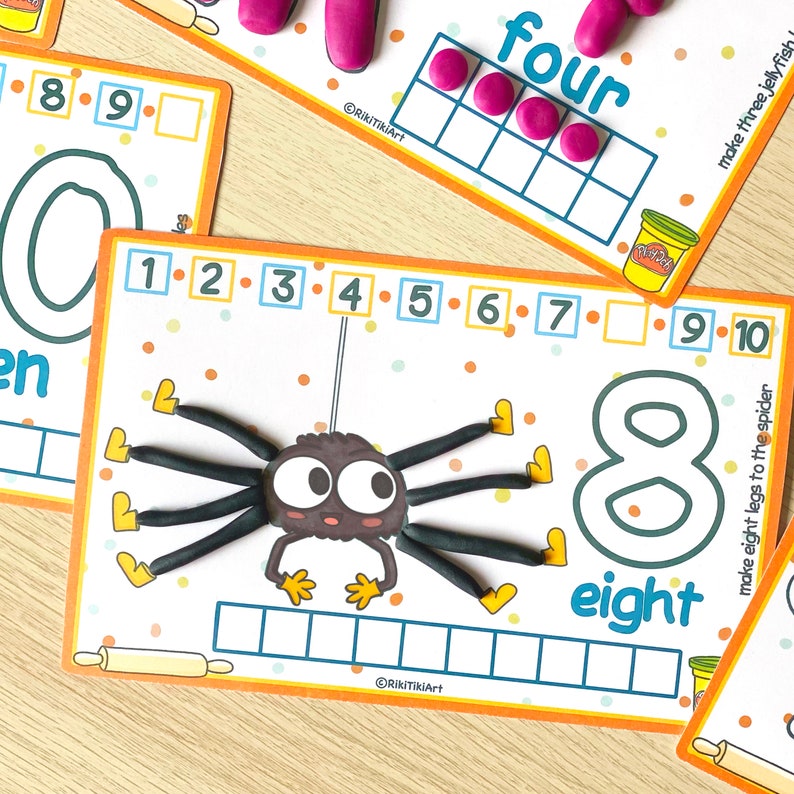 Counting and Numbers Play Dough Mats Printable Preschool Activities ...
