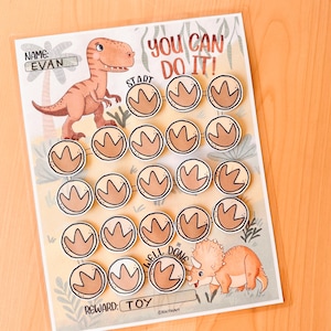 Dinosaur Reward Chart for Kids Printable Behavior Chart for Toddlers ...