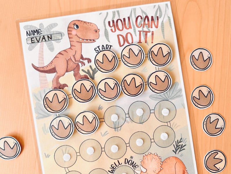 Dinosaur Reward Chart for Kids Printable Behavior Chart for Toddlers ...