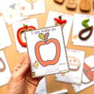 Apple Play Dough Mats Montessori Fall Printables Playdough Mats Fine ...