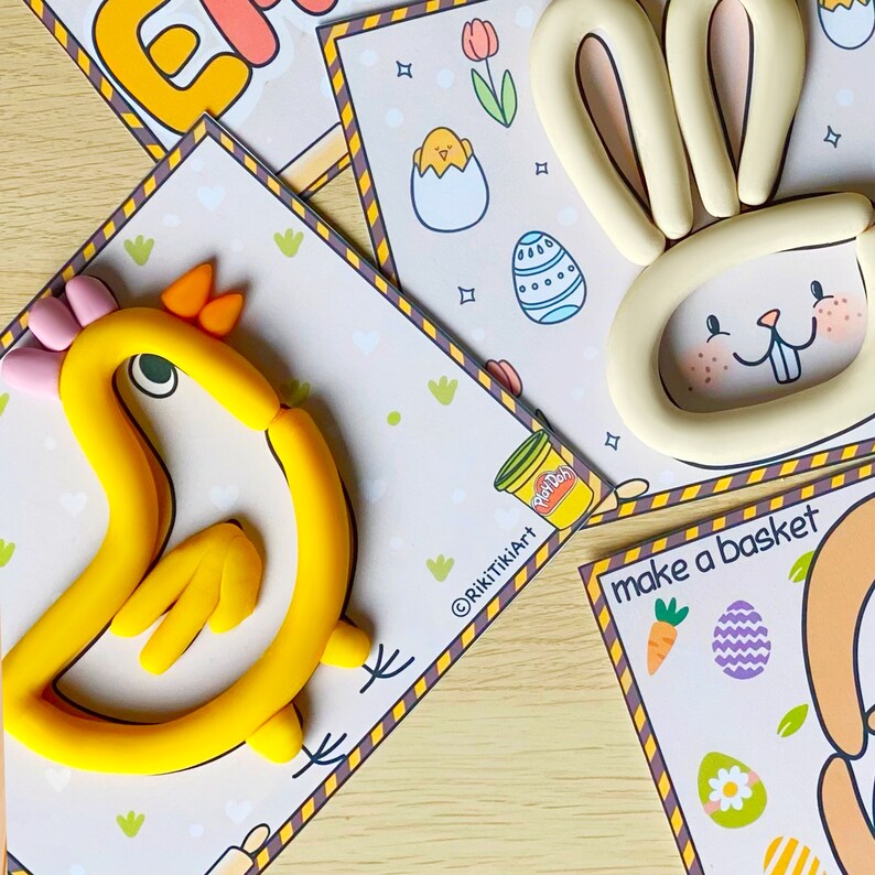 Easter Play Dough Mats Toddler Activities Visual Play Doh | Etsy