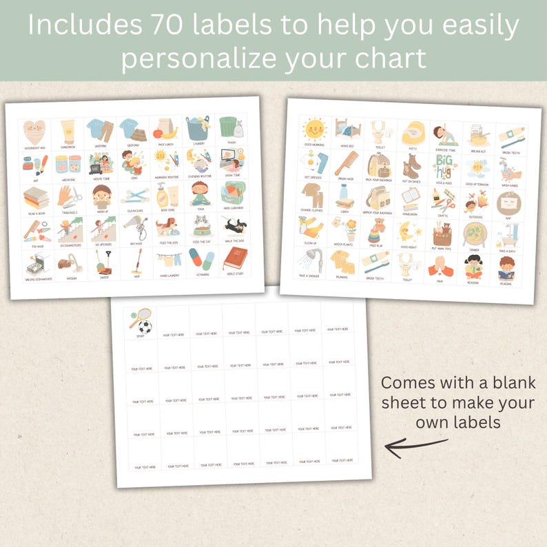 Editable Chore Chart Morning & Evening Routine Flip Chart Bedtime ...