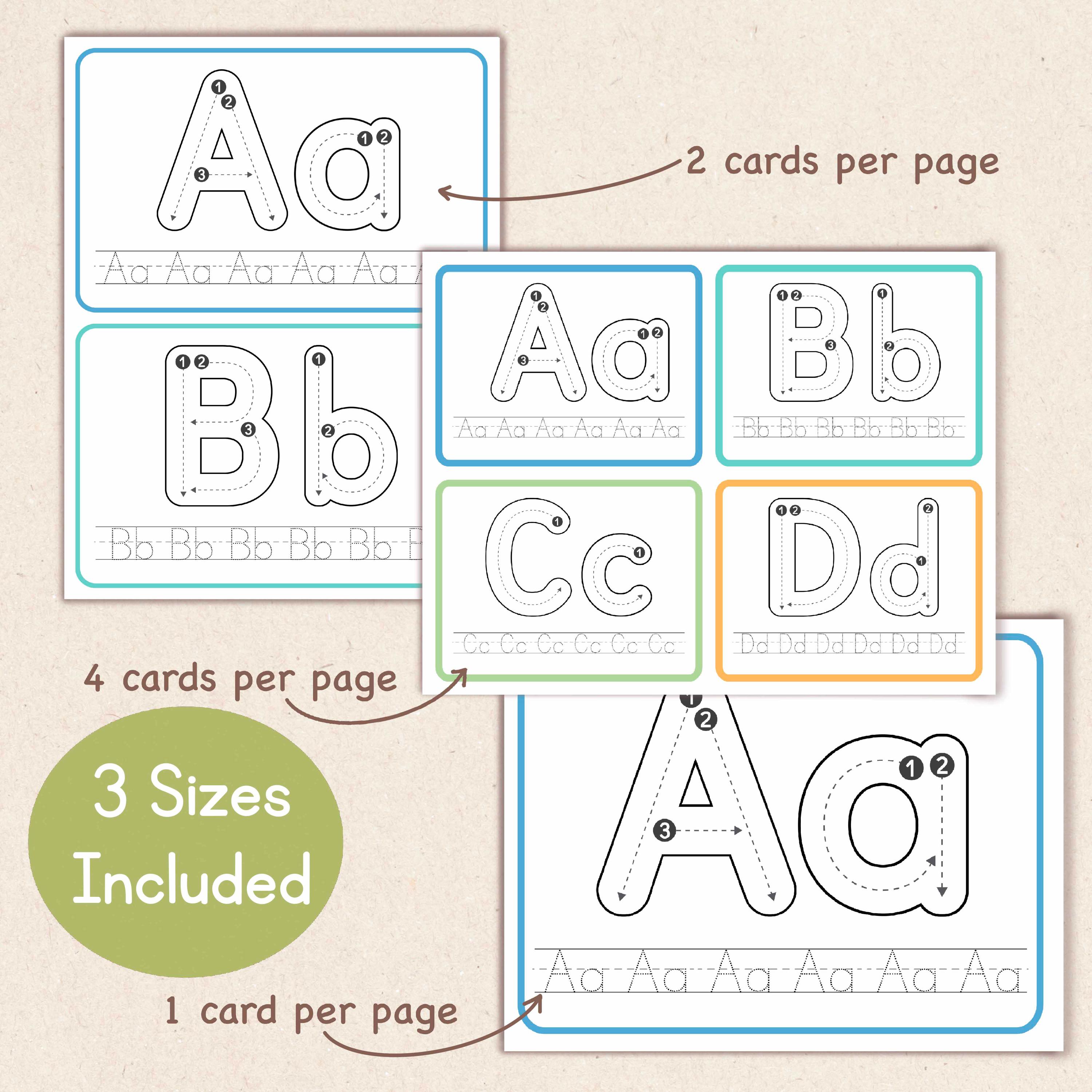 ABC Tracing Cards Letters Formation Flashcards, Alphabet Tracing ...