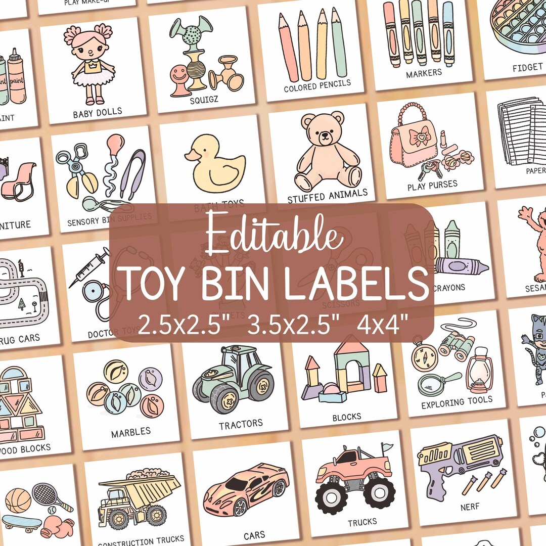 Storage Box Labels Editable Toy Bin Labels Ikea Trofast Labels, Toy Box ...