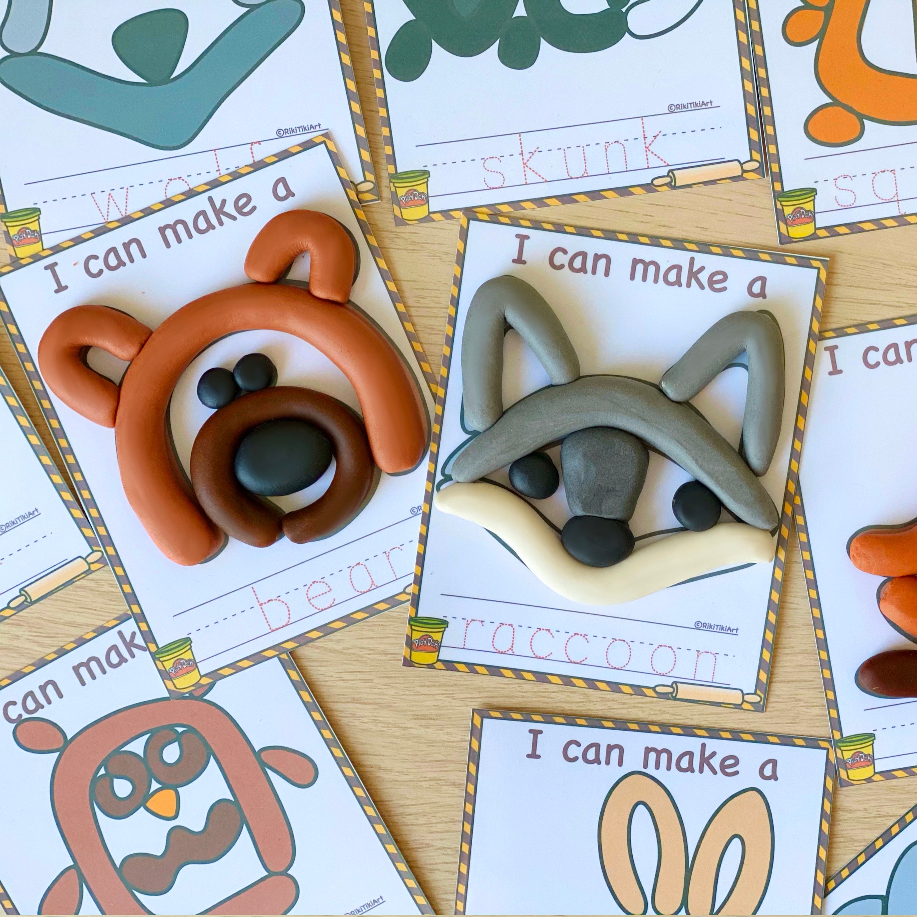 Forest Animals Play Doh Mats Visual Cards Printable Play - Etsy Canada