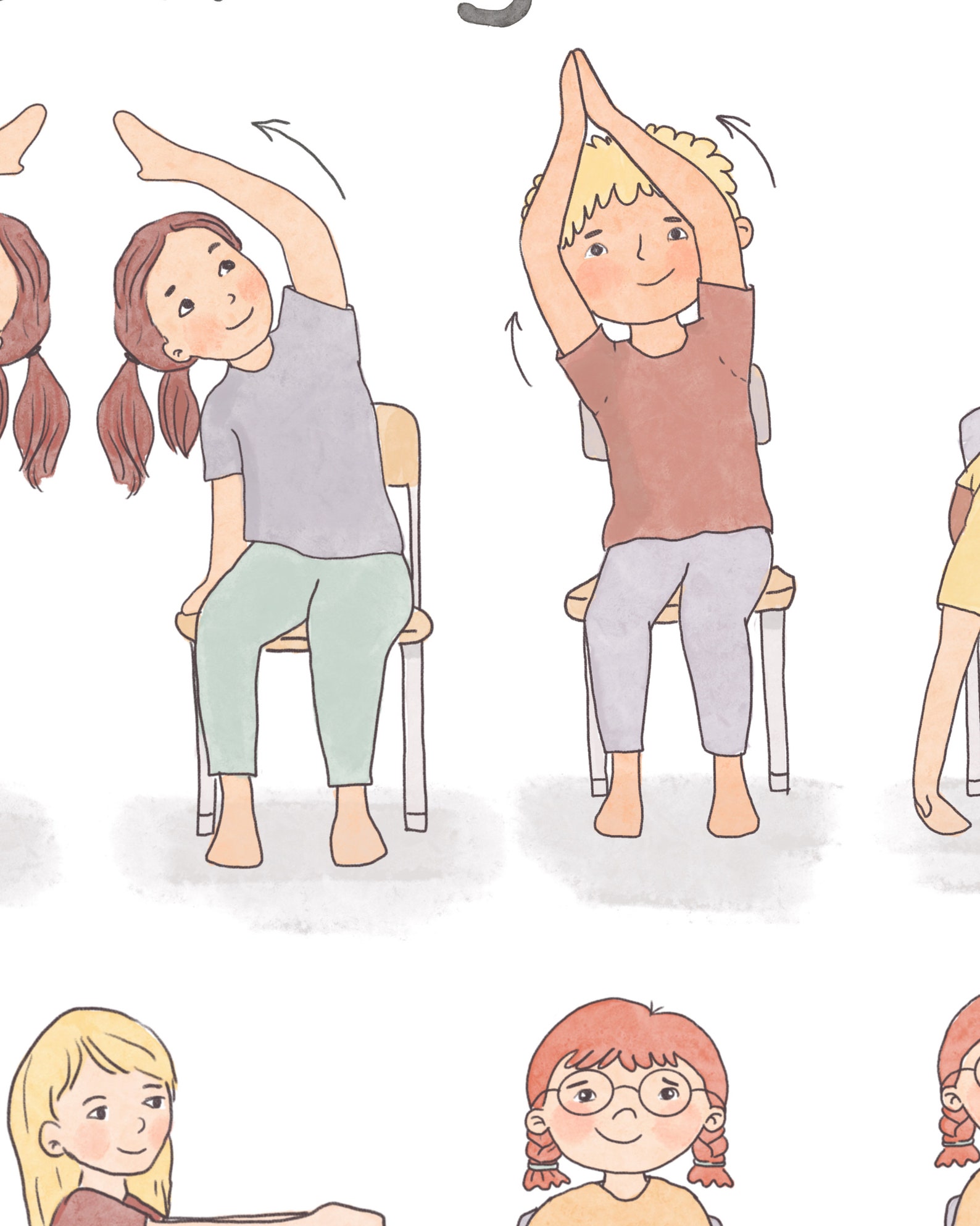 Chair Yoga Poster for Kids Classroom Downloadable Prints - Etsy