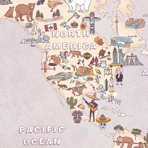 Kids World Map, Homeschool Educational Poster, Printable Montessori ...