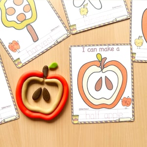 Apple Play Dough Mats Montessori Fall Printables Playdough Mats Fine ...