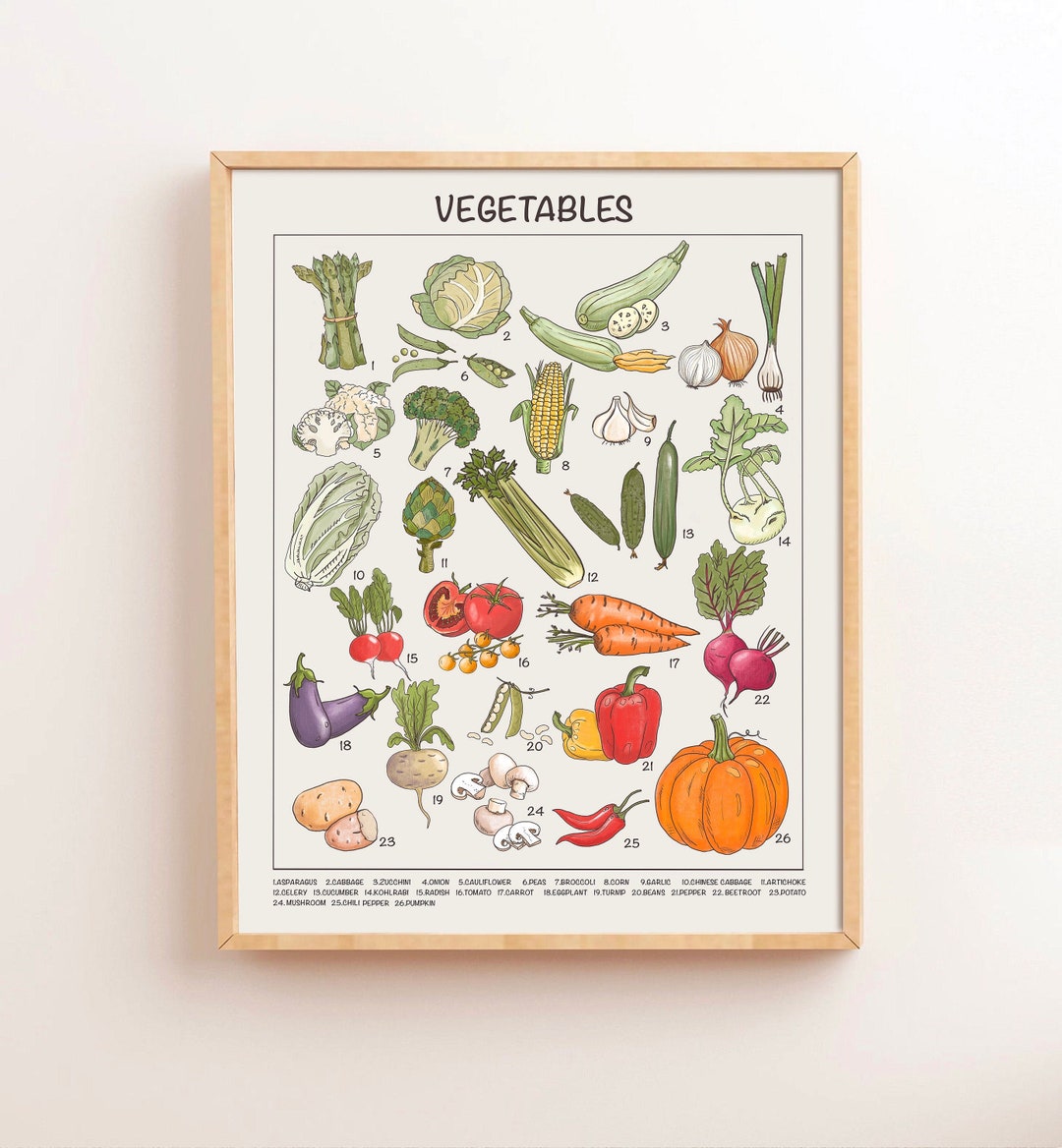 Vegetables Classroom Posters, Montessori Educational Posters ...