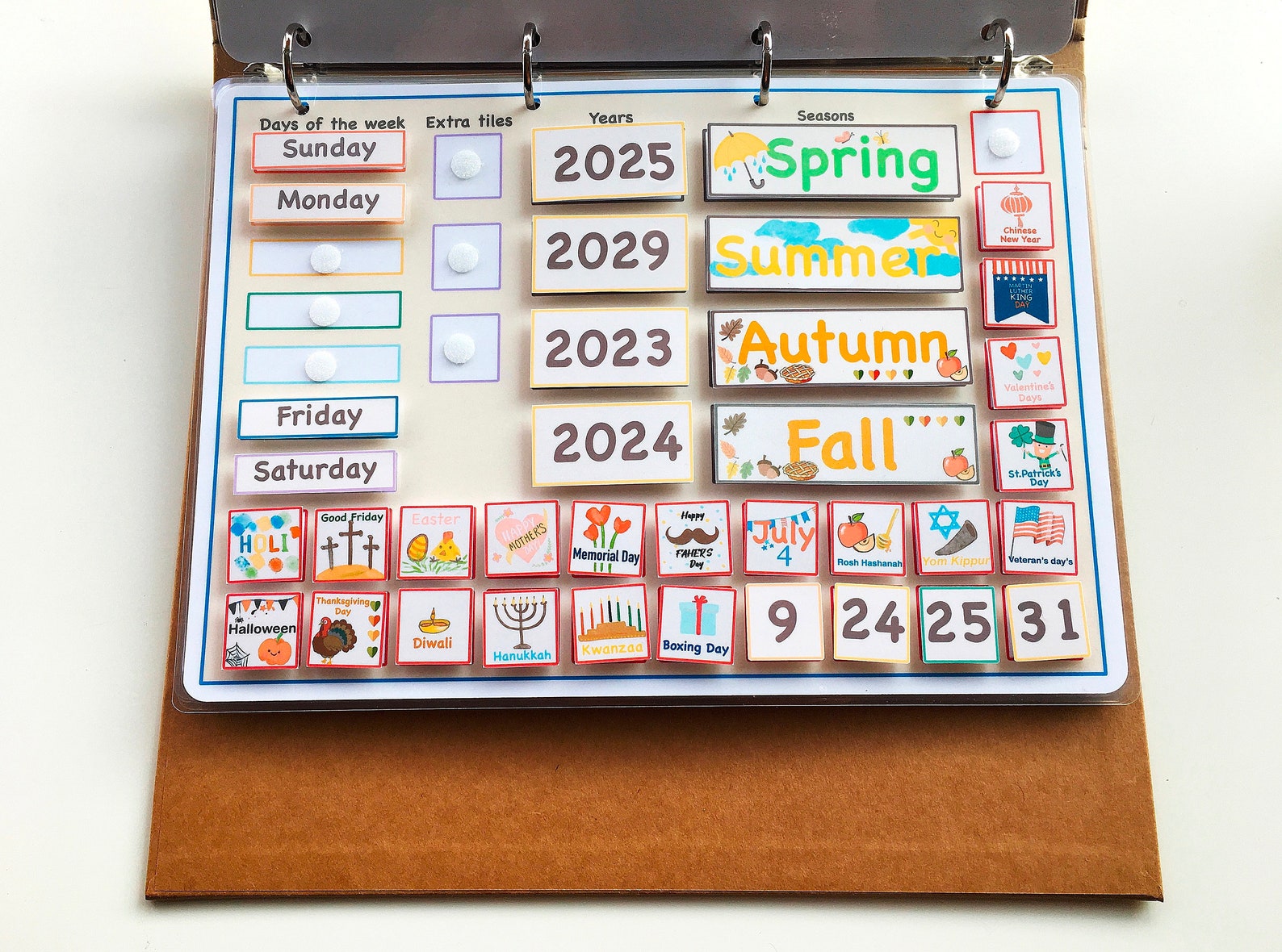 White Perpetual Calendar Kids Calendar Printable Classroom - Etsy