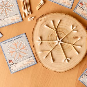 Q-tip Snowflakes Activity Christmas Crafts for Kids Winter Pattern ...