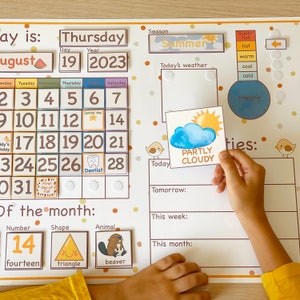 18x24 Kids Calendar Perpetual Classroom Calendar Homeschool Playroom ...