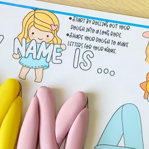 Personalized Name Play Dough Mat Gift for Toddler Printable Play Doh ...