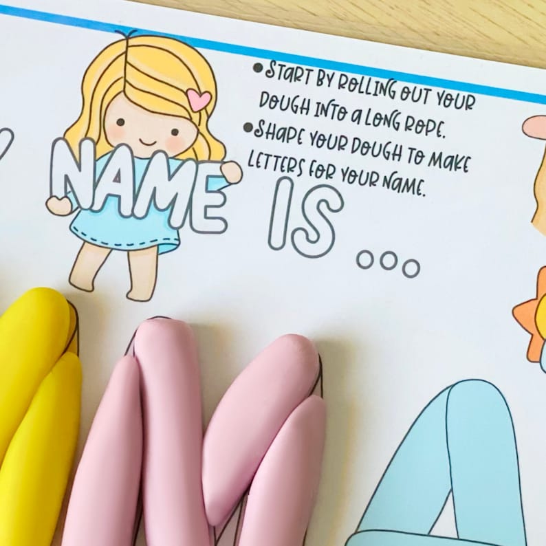 Personalized Name Play Dough Mat Gift for Toddler Printable | Etsy