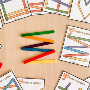 Popsicle Sticks Preschool Activity Montessori Printable Toddler ...