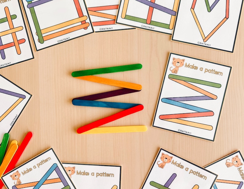 Popsicle Sticks Preschool Activity Montessori Printable Toddler ...