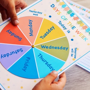 Days of the Week Wheel, Printable Montessori Calendar, Toddler ...