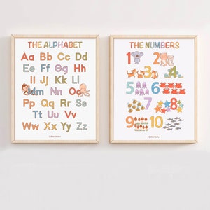 Rainbow ABC Poster Printable Nursery Wall Art Toddler Classroom Posters ...