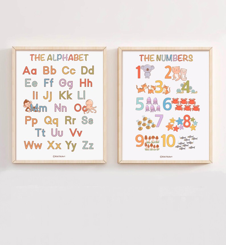 Rainbow ABC Poster Printable Nursery Wall Art Toddler - Etsy
