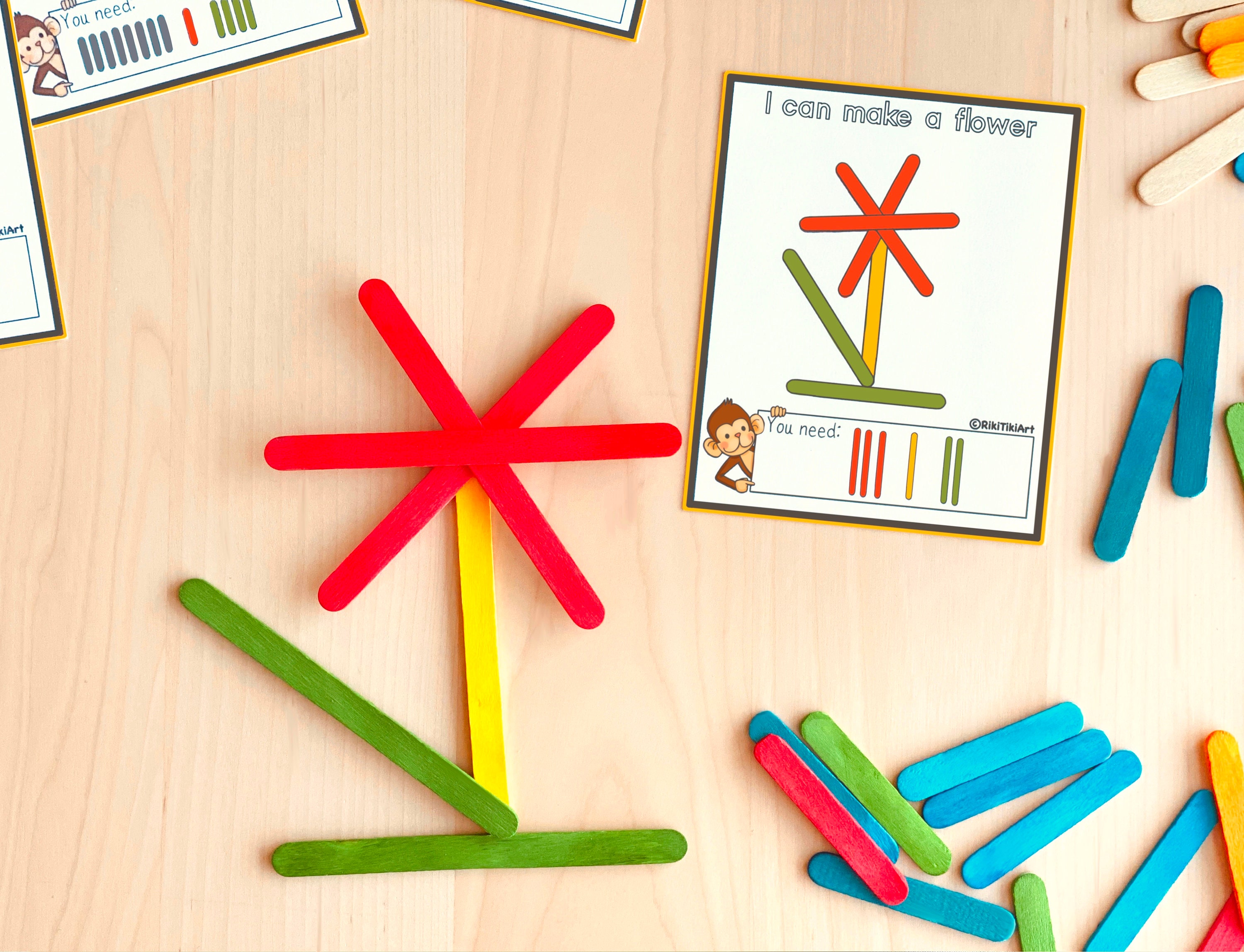 Nature Popsicle Sticks Activity for Toddlers Montessori Activities ...