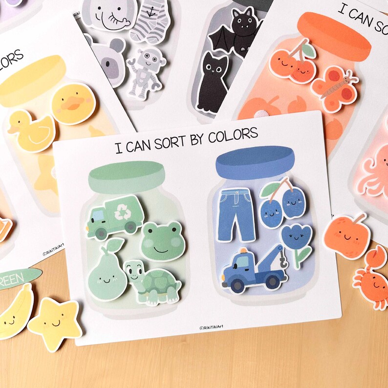 Color Matching Activity With Jars - Printable Preschool Learning Game ...