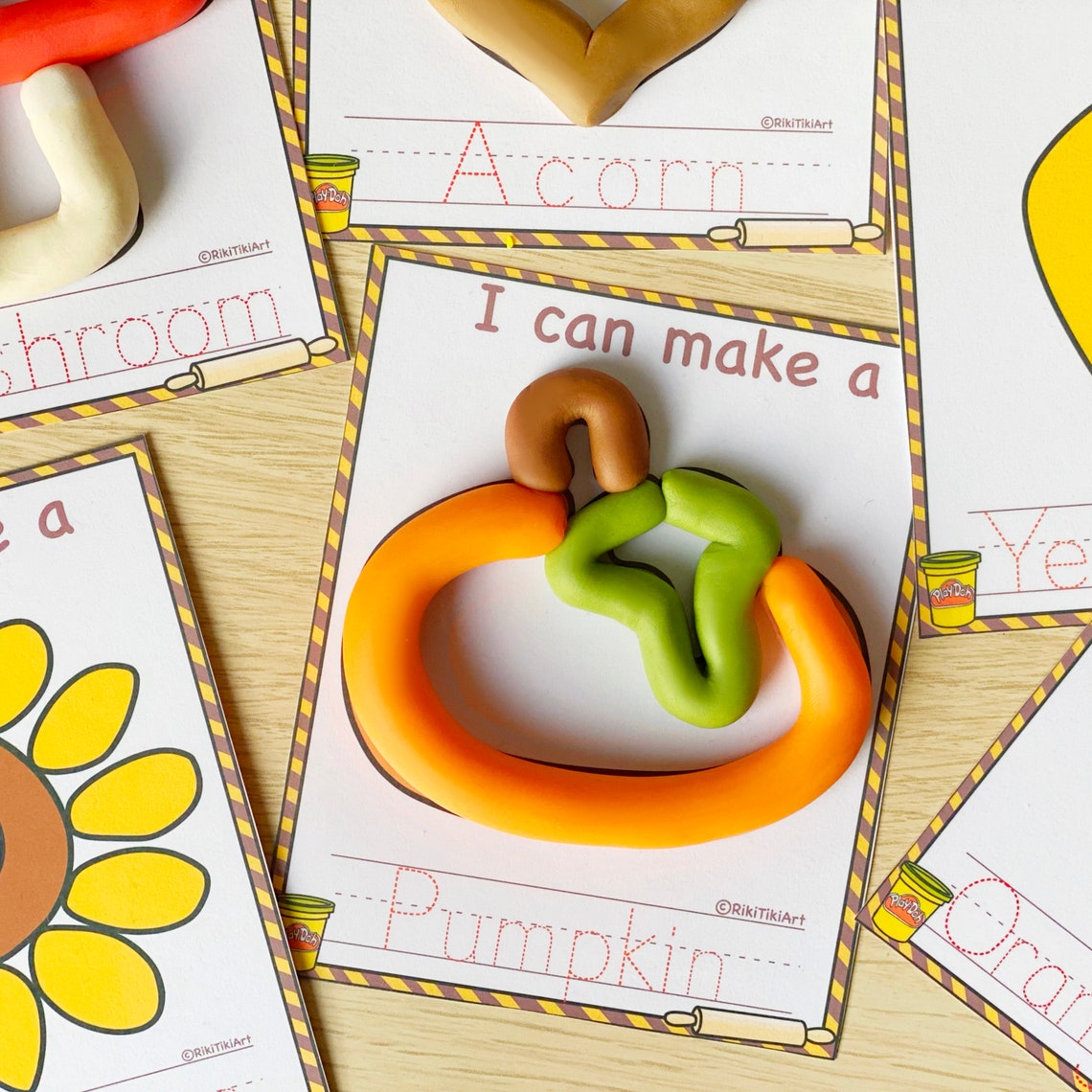 Fall Play Dough Mats Preschool Printables Play Doh Mats - Etsy