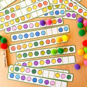 Pom Pom Patterns Activity for Toddlers Color Sorting Occupational ...