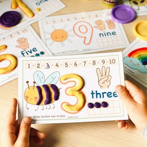 Preschool Printables Numbers 1-10 Play Doh Mats Toddler Activities ...