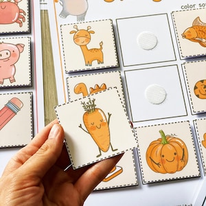 Color Sorting Matching Game, Toddler Busy Book Printable Montessori ...