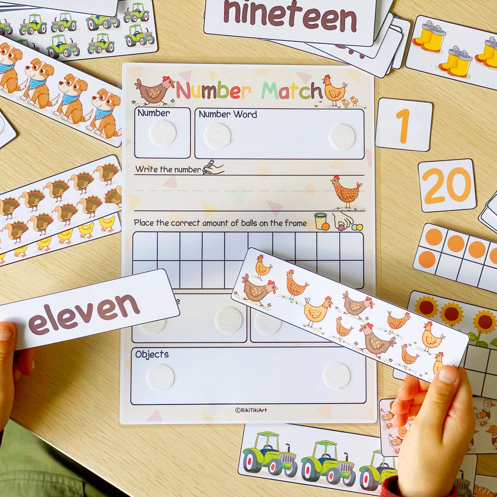 Number Matching Activity 1 to 20 Montessori Counting Practice - Etsy