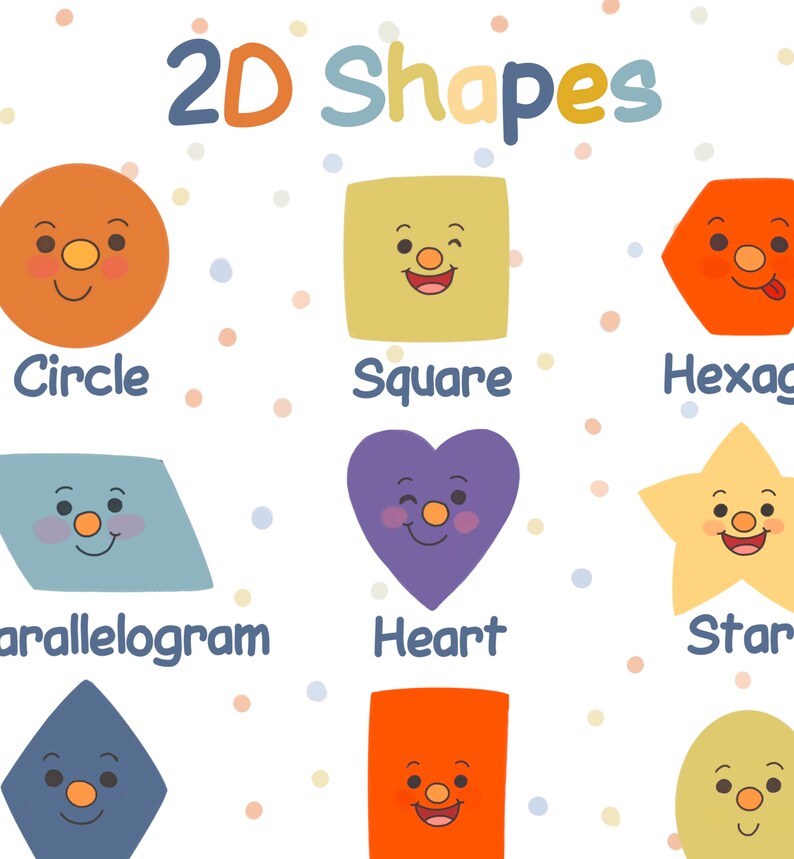 2D Shapes Educational Posters for Toddlers Montessori Learning - Etsy