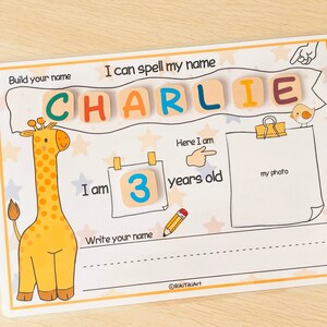 Printable Name Activity for Kids About Me Kindergarten Pre-k Learning ...
