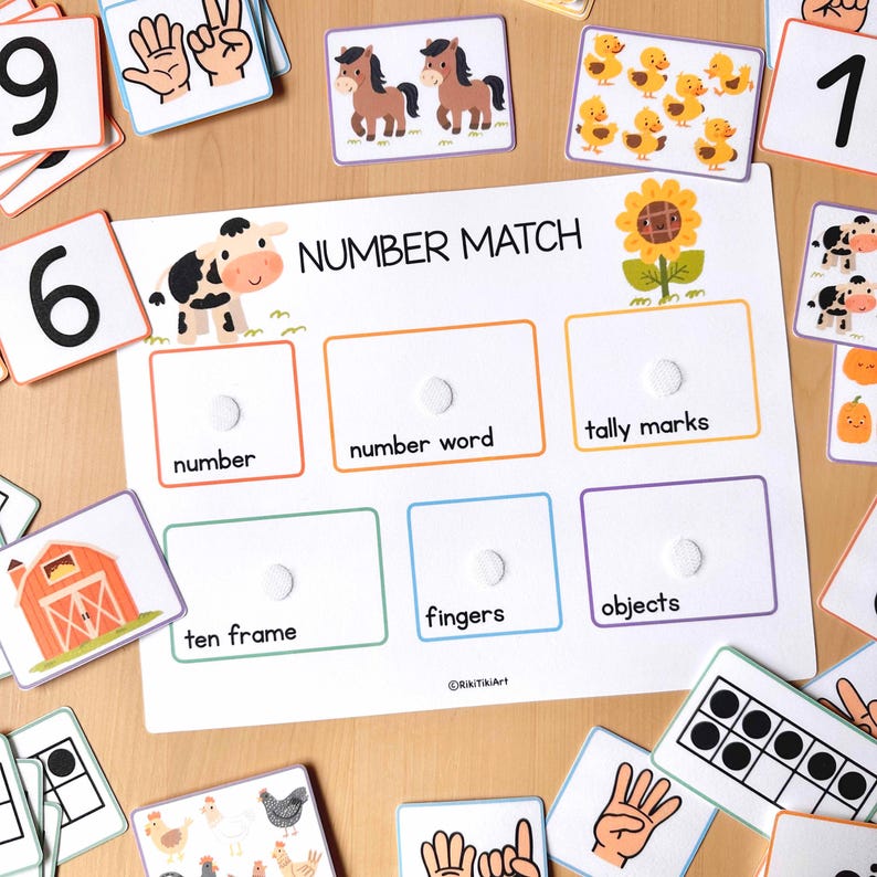 Number Matching Worksheets Fun Preschool Printables for Counting Number ...