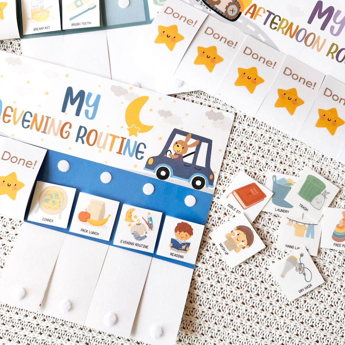 Toddler Routine Chart Morning Afternoon Evening Transport Chore Chart ...