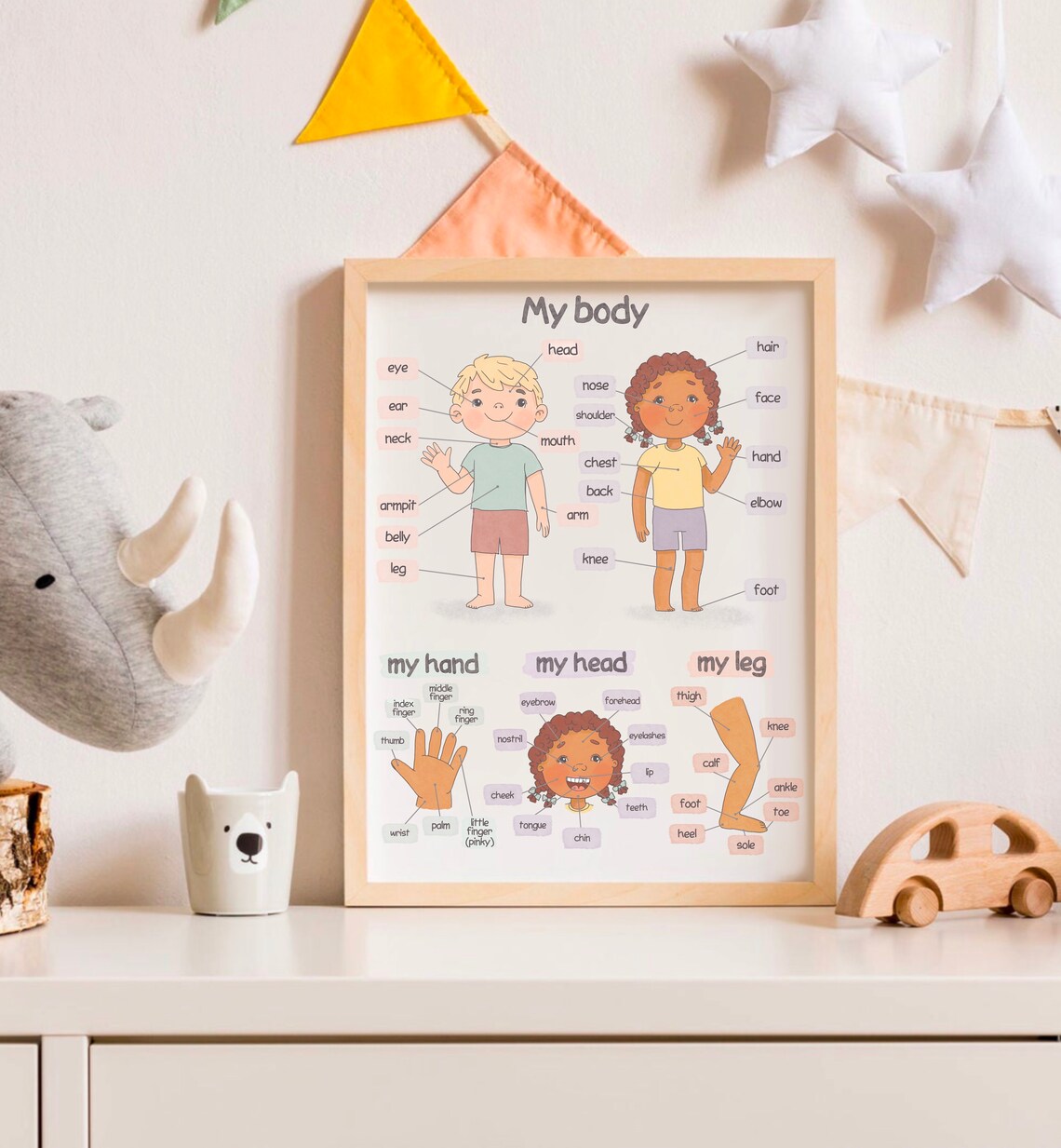 Body Parts Poster Montessori Homeschool Educational Posters for ...