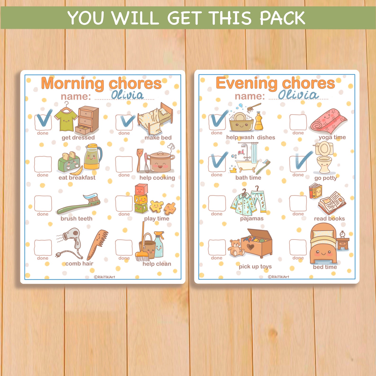 Daily Routine Printable Kids Chore Chart Printable Daily - Etsy