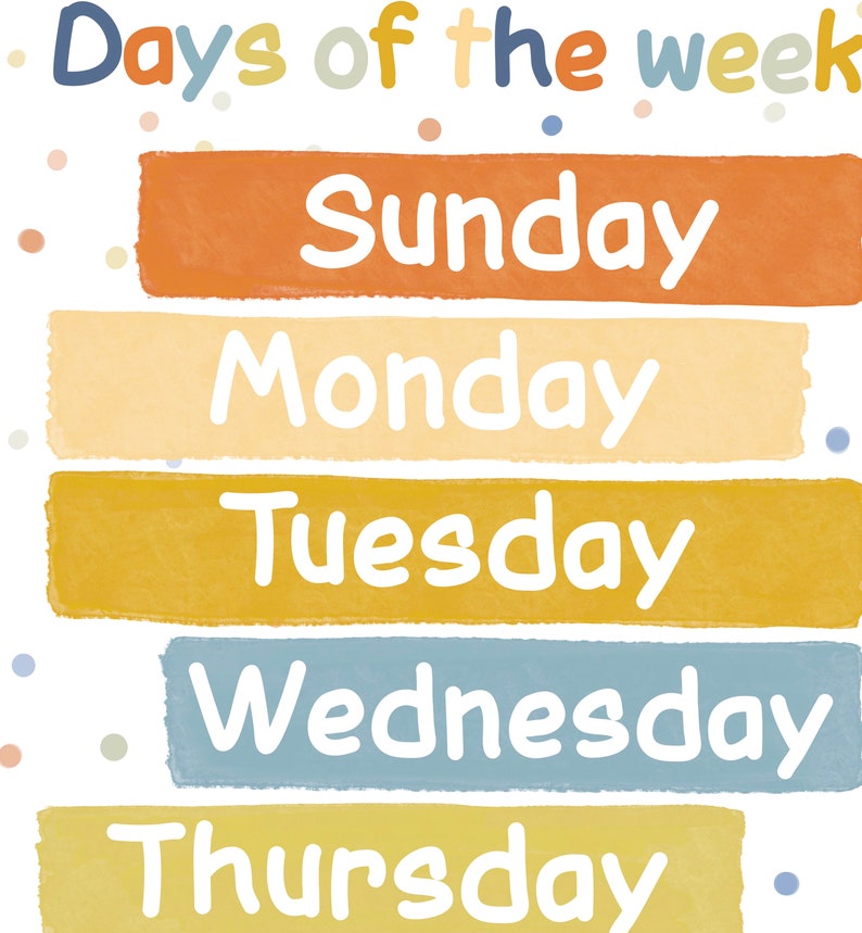 Set of 2 Prints Days of the Week & Months of the Year Posters | Etsy