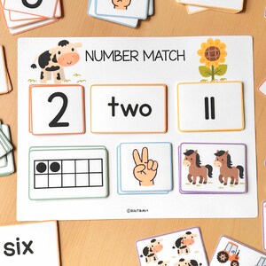 Number Matching Worksheets Fun Preschool Printables for Counting Number ...