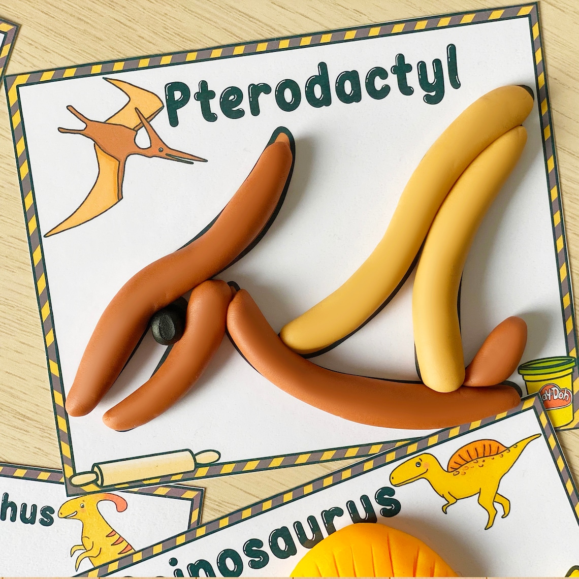 Dinosaur Play Doh Mats Visual Cards Printable Play Dough Party | Etsy