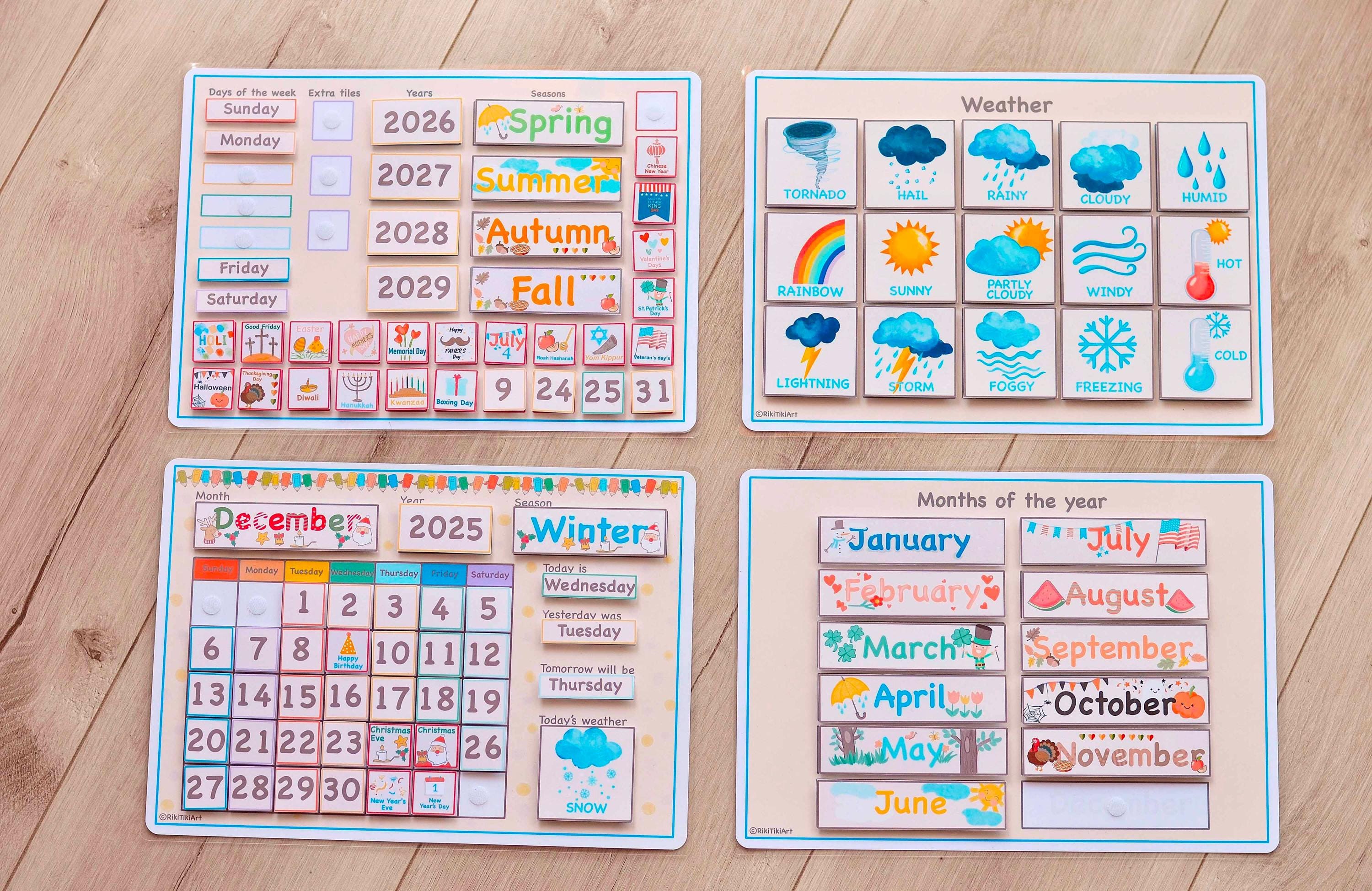 Homeschool Wall Calendar Perpetual Calendar Kids Calendar, Classroom ...