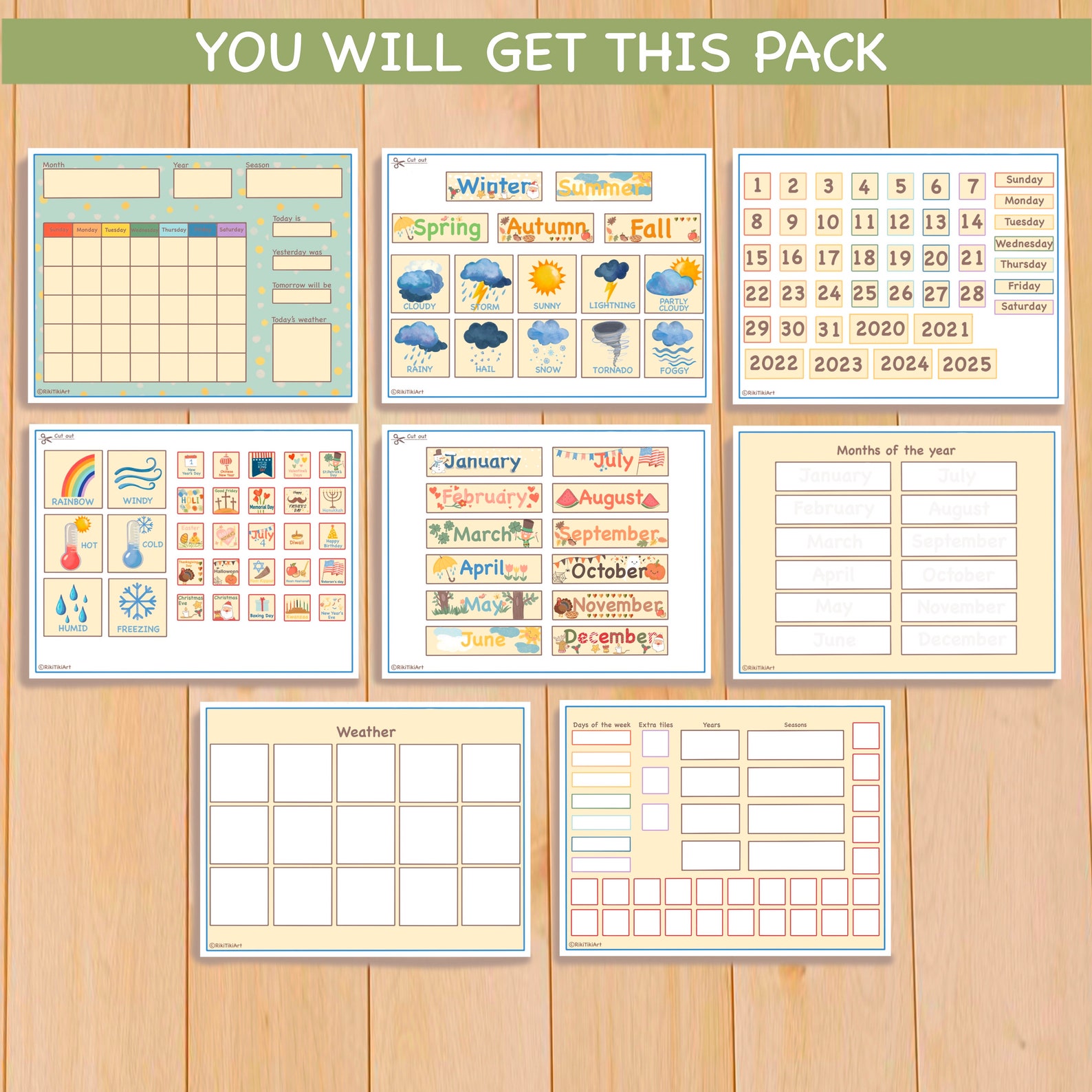 Classroom Calendar Preschool Curriculum Homeschool Montessori | Etsy