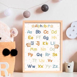 Alphabet Poster Nursery Wall Art Kids Room Decor ABC Poster for ...