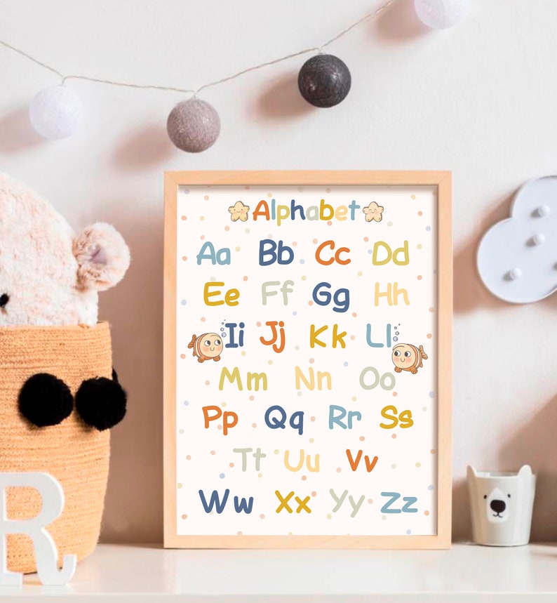 Alphabet Poster Nursery Wall Art Kids Room Decor ABC Poster | Etsy